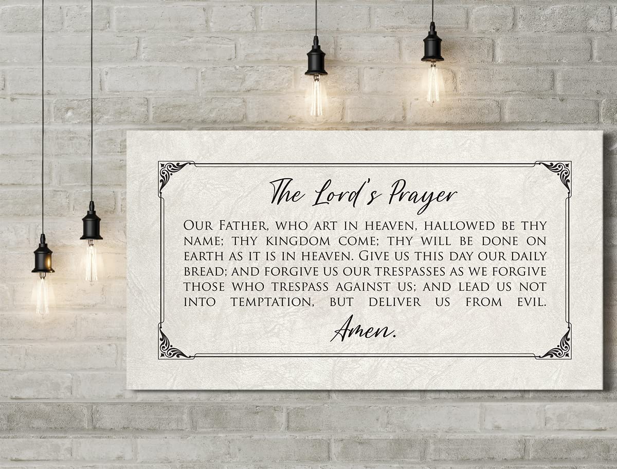 The Lord's Prayer Canvas Wall Art - Bible Verse Decor - Christian Insp ...