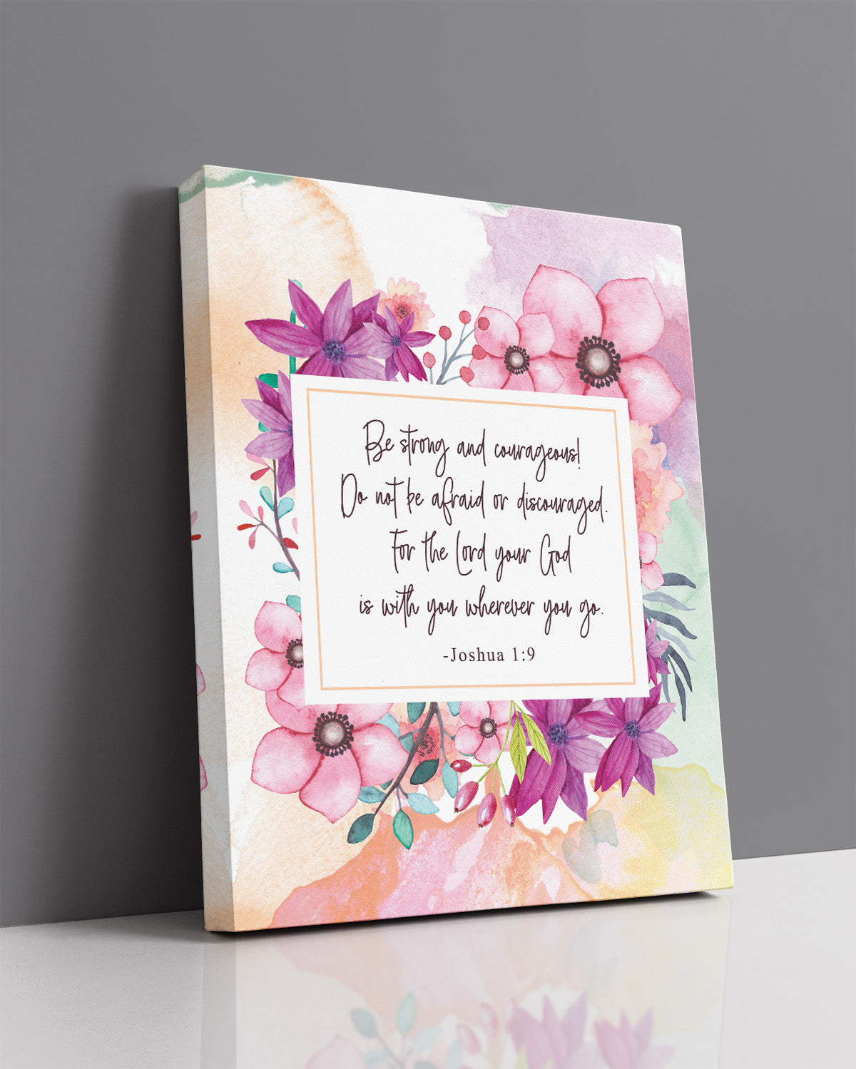 Be Strong and Courageous - Christian Wall Art Decor Print with a color ...