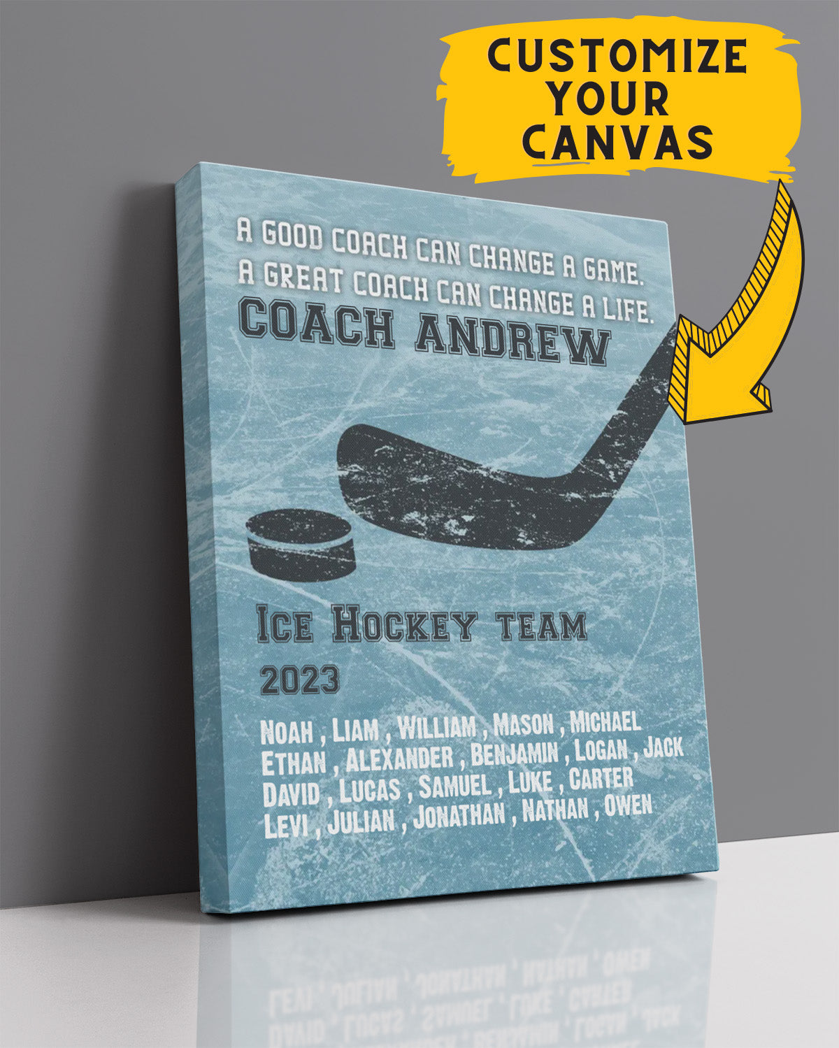Hockey Coach Appreciation Gift - Customize With Athlete Names, Coach's ...